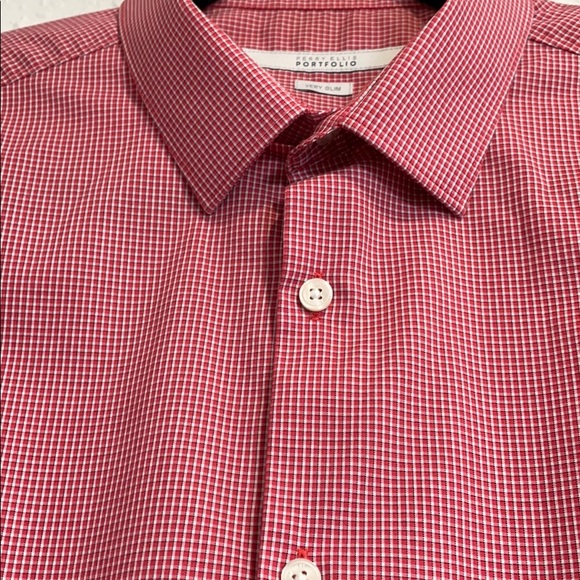 Perry Ellis | Shirts | Very Slim Red Checkered Button Up 653435 | Poshmark